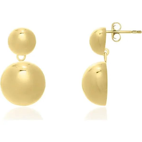 THE LOVERY FINE JEWELRY Puffy Round Drop Earrings - Goldlated Sterling Silver