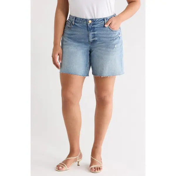 Kut From The Kloth Hailey High-waist Denim Bermuda Shorts - Focus