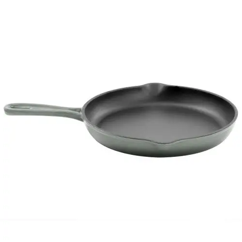 MEGACHEF Round 10.25 Inch Enameled Cast Iron Skillet - Gray