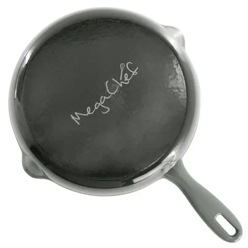 MEGACHEF Round 10.25 Inch Enameled Cast Iron Skillet
