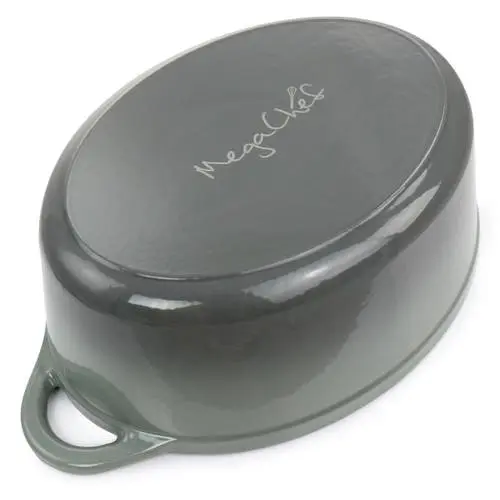 MEGACHEF 7 Quarts Oval Enameled Cast Iron Casserole