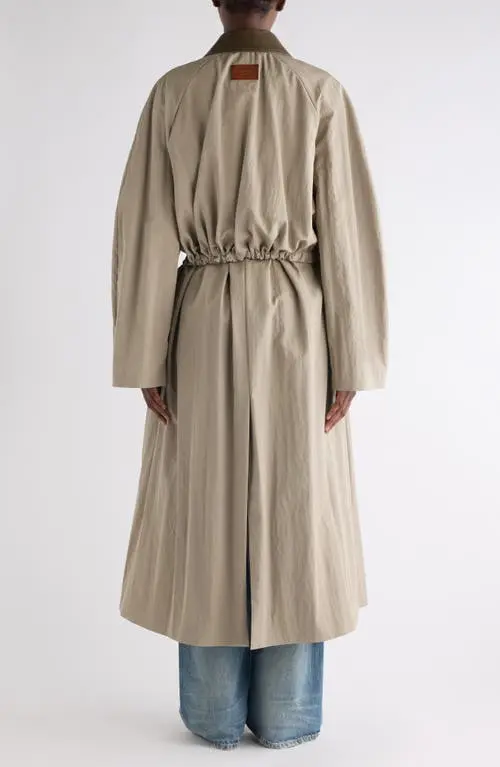 Acne Studios Belted Technical Cotton & Nylon Trench Coat - Khaki Grey