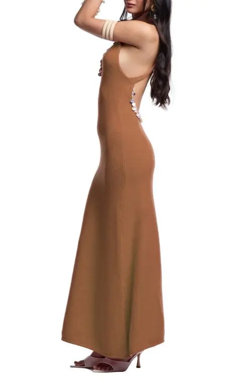 CAPITTANA Ignacia Embellished Open Back Maxi Cover-up Dress