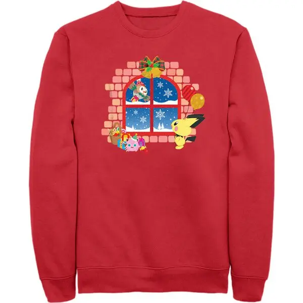 POKEMON Christmas Window Graphic Crewneck Sweatshirt