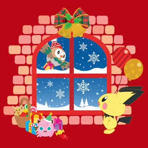 POKEMON Christmas Window Graphic Crewneck Sweatshirt