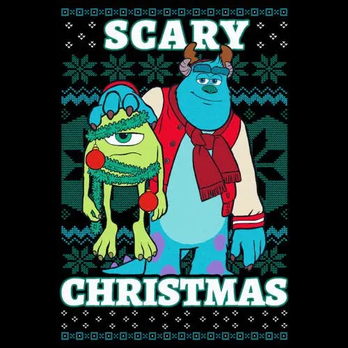 MONSTERS INC Mike And Sully Scary Christmas Graphic T-shirt