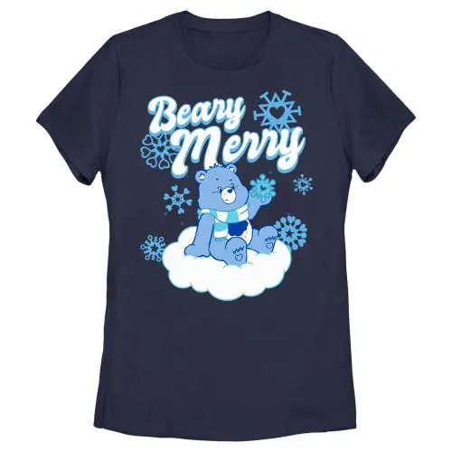CARE BEARS Grumpy Bear "beary Merry" Graphic T-shirt - Navy Blue