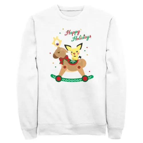 POKEMON Christmas Pichu Rocker Sweatshirt - White