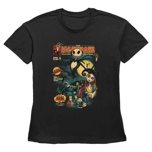 THE NIGHTMARE BEFORE CHRISTMAS Jack And Sally Comic Cover Graphic T-shirt
