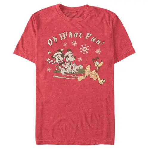 MICKEY & FRIENDS Oh What Fun Sled Graphic T-shirt