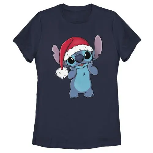 LILO & STITCH Santa Surprise Graphic T-shirt - Navy Blue