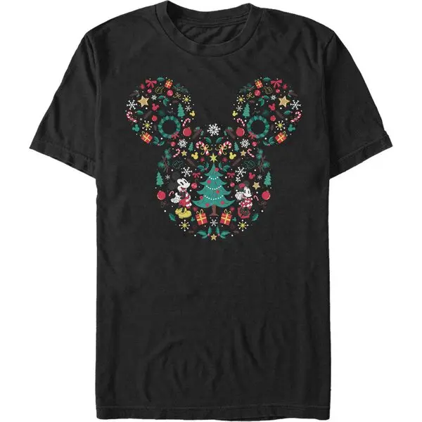 MICKEY & FRIENDS Christmas Silhouette Graphic Tee - Black