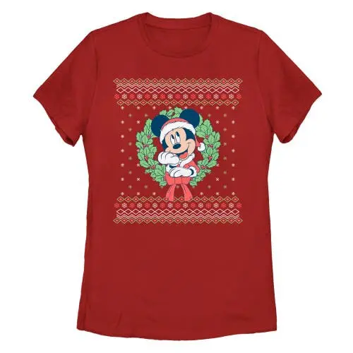 MICKEY & FRIENDS Christmas Gingerbread Cookies Collage Graphic T-shirt - Wreath