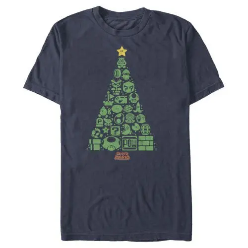 NINTENDO Christmas Tree Mosaic Graphic T-shirt