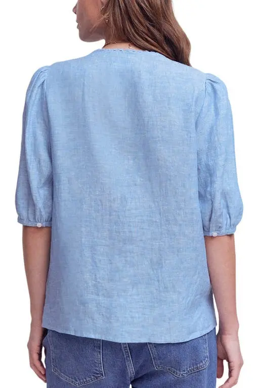 Boden Linen Button-up Shirt With Lace Detail