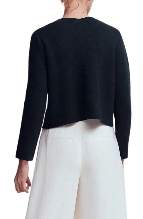 Boden Crystal Embellished Cropped Cotton Cardigan