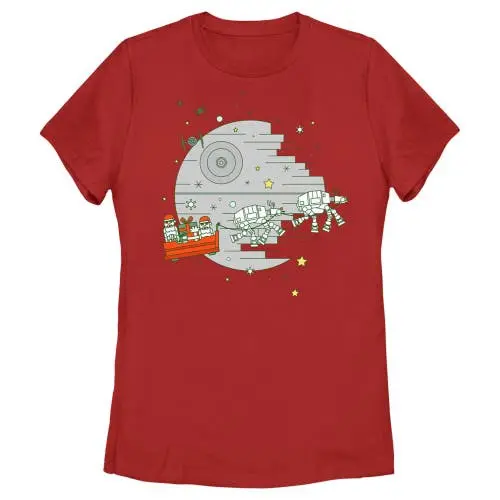 STAR WARS Christmas Death Star Scene Graphic T-shirt