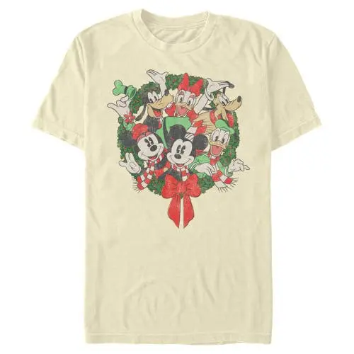 MICKEY & FRIENDS Christmas Group Shot Wreath Graphic Tee