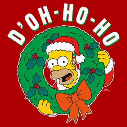 THE SIMPSONS Christmas Homer Doh-ho Wreath Short Sleeve Graphic T-shirt