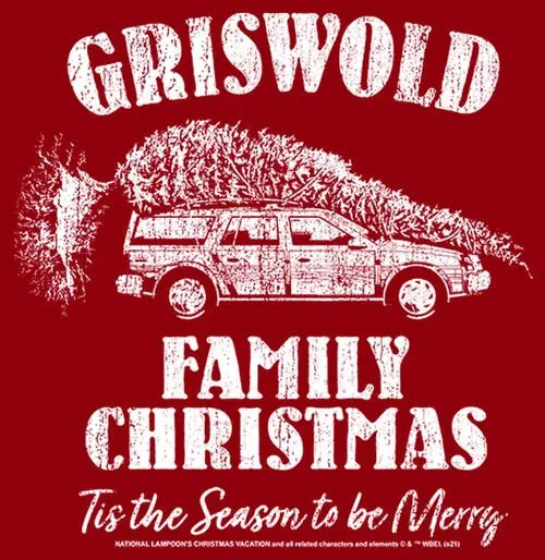 NATIONAL LAMPOON'S CHRISTMAS VACATION Griswold Distressed Logo Short Sleeve Graphic T-shirt