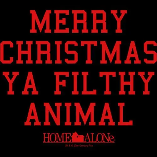 HOME ALONE Merry Christmas Ya Filthy Animal Short Sleeve Graphic T-shirt
