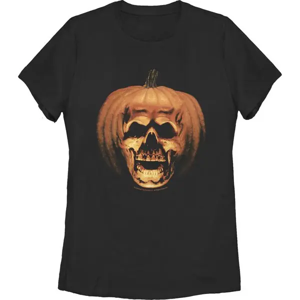 HALLOWEEN Ii Skeleton Carved Pumpkin Graphic T-shirt