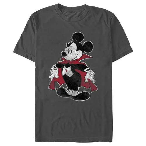 MICKEY & FRIENDS Halloween Retro Vampire Graphic T-shirt - Charcoal
