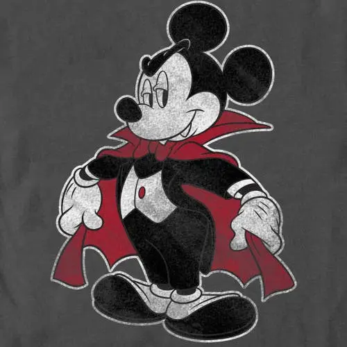 MICKEY & FRIENDS Halloween Retro Vampire Graphic T-shirt - Charcoal
