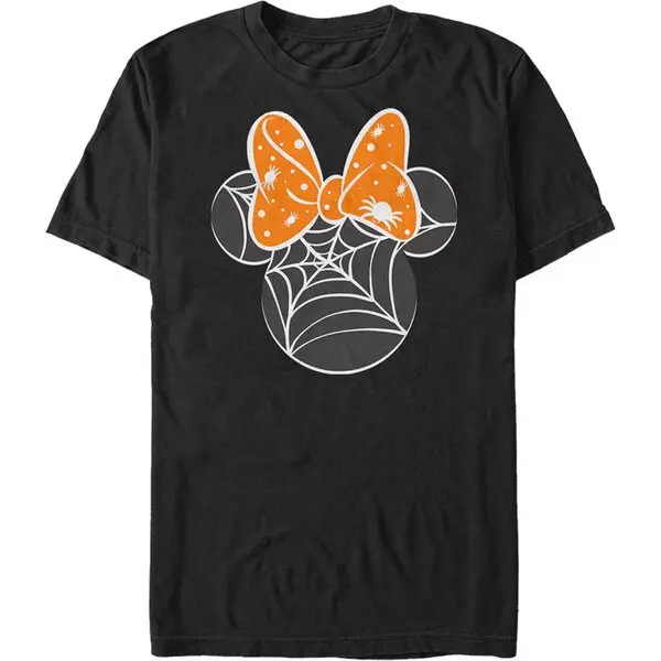 MICKEY & FRIENDS Minnie Web Silhouette T-shirt - Black