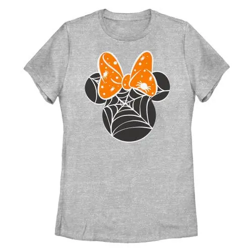 MICKEY & FRIENDS Minnie Orange Bow Webs Graphic T-shirt - Athletic Heather