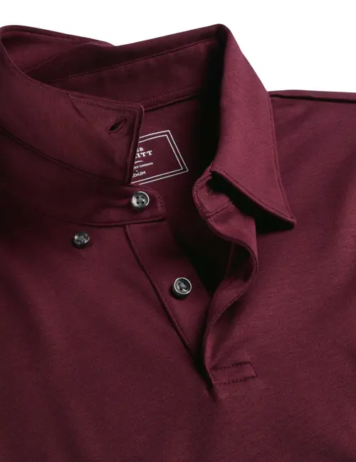 CHARLES TYRWHITT Plain Short Sleeve Jersey Polo - Wine Red