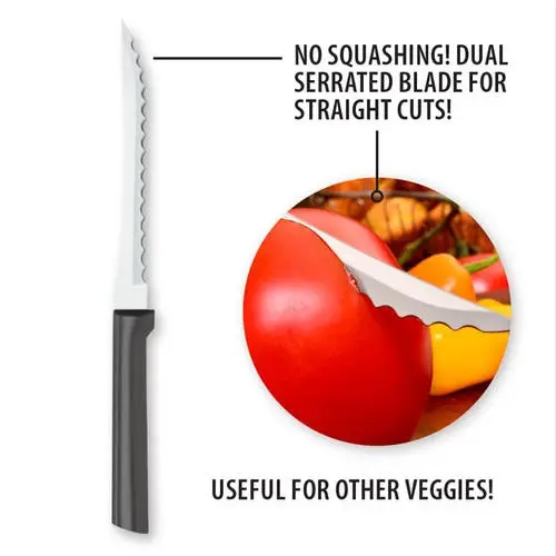 RADA Cutlery 5-inch Tomato Slicer Stainless Steel Serrated Blade