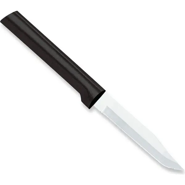 RADA Cutlery 3.25-inch Serrated Regular Paring Stainless Steel Blade - Black