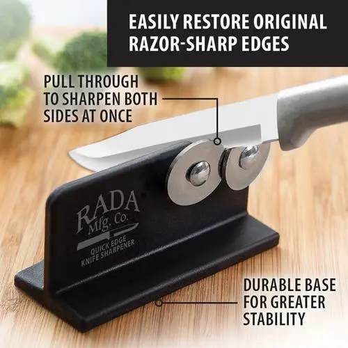 RADA Cutlery Quick Edge Knife Sharpener Stainless Steel Wheels