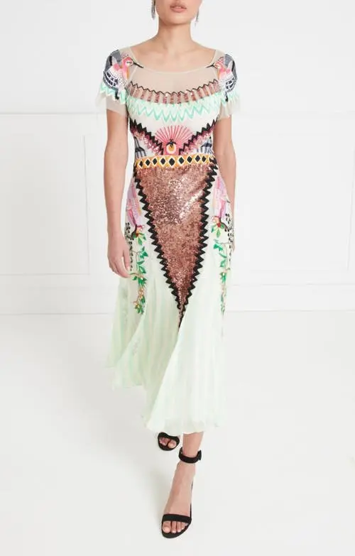 TEMPERLEY LONDON Talia Embroidered Dress - Seashell