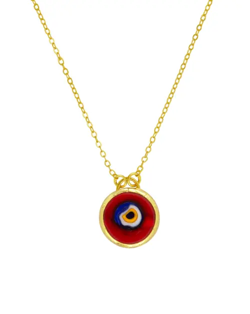 OTTOMAN HANDS Azra Evil Eye Pendant Necklace - Gold