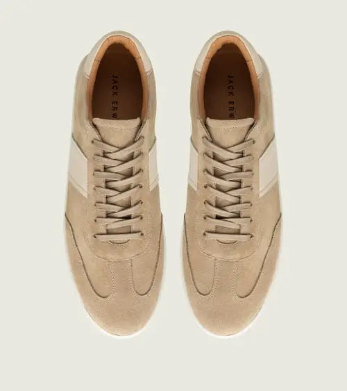 Jack Erwin Leather T-toe Sneakers - Sand Suede