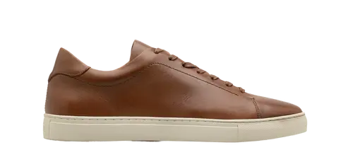 Jack Erwin Wesley Suede Leather Low-top Sneakers - Cognac Leather