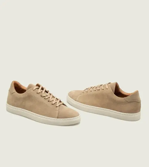 Jack Erwin Wesley Suede Leather Low-top Sneakers - Sand Suede