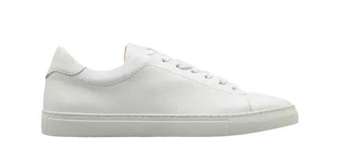 Jack Erwin Wesley Suede Leather Low-top Sneakers - White Leather