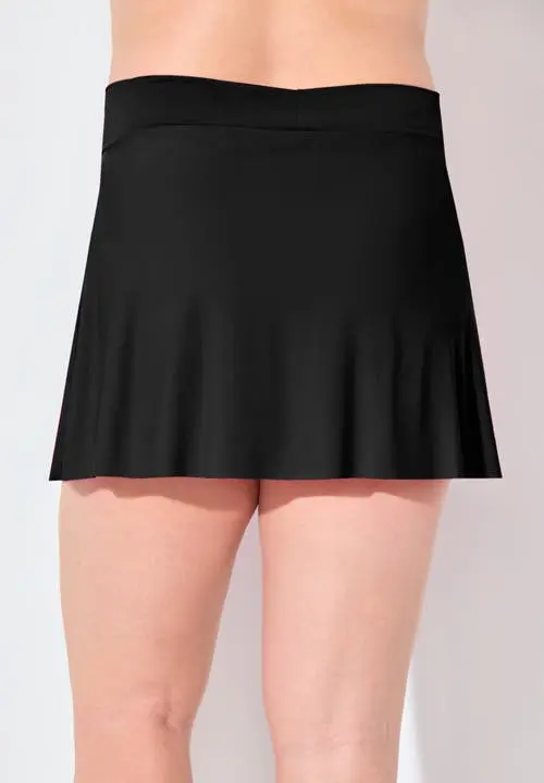 SWIMSUITS FOR ALL Twist Front Swim Skirt - Black