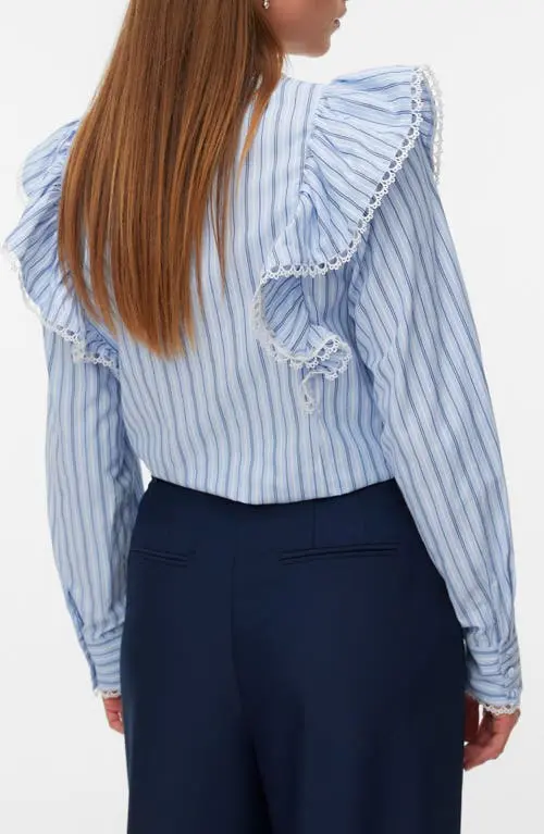 Vero Moda Fanni Embroidered Trim Ruffle Top