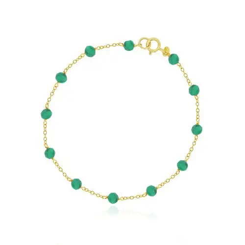 THE LOVERY FINE JEWELRY 14k Yellow Gold Bead Chain Bracelet - Emerald