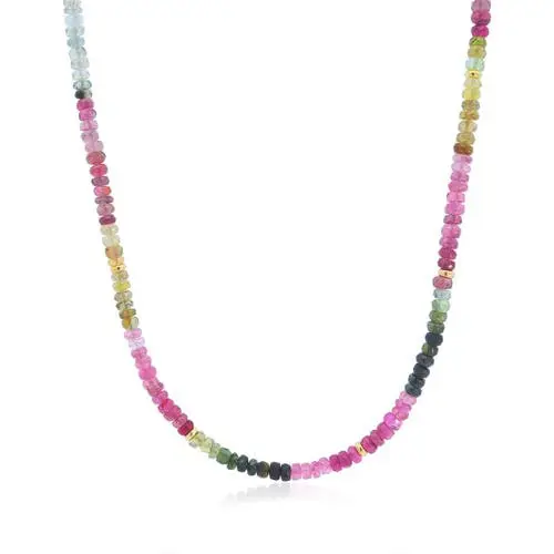 THE LOVERY Tourmaline Bead Necklace - Rainbow