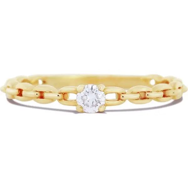 THE LOVERY FINE JEWELRY Diamond Oval Link Ring - Yellow Gold
