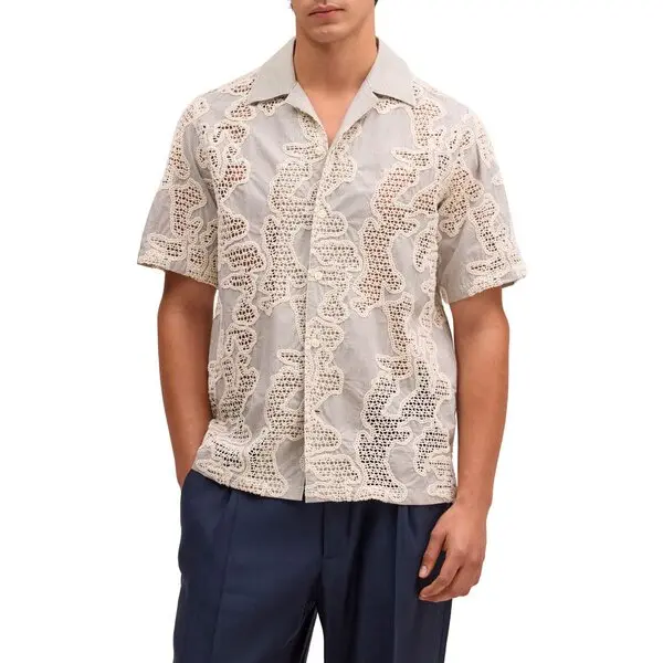 Nn07 Julio Embroidered Inset Organic Cotton Button-up Shirt - Deep Truffle