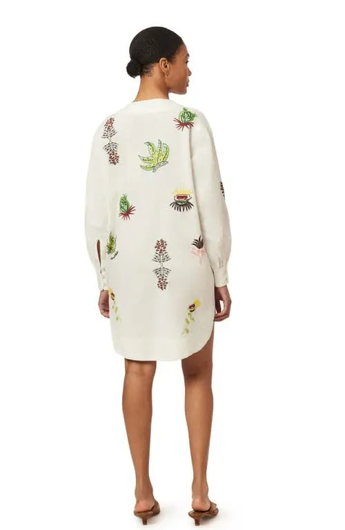 Scotch & Soda Embroidered Cotton & Linen Shift Dress