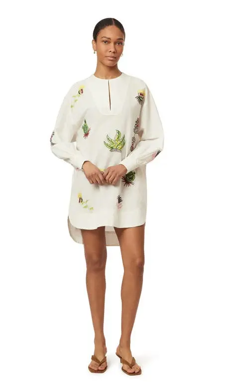 Scotch & Soda Embroidered Cotton & Linen Shift Dress