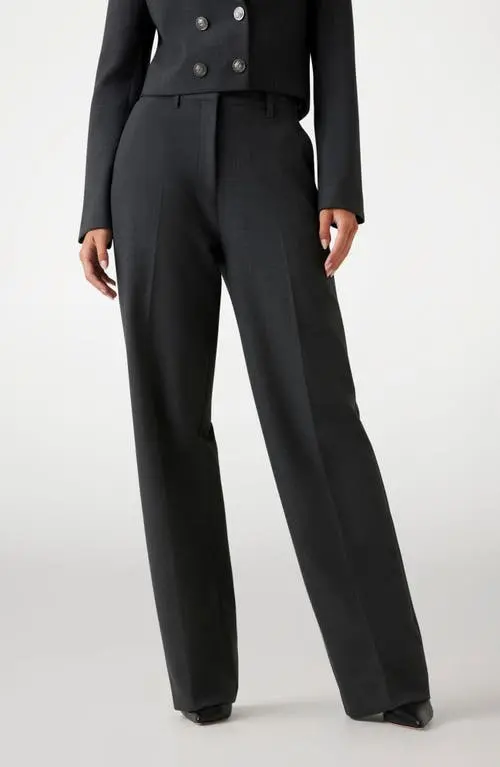 Guess Joandra Flat Front Straight Leg Trousers - Light Grey
