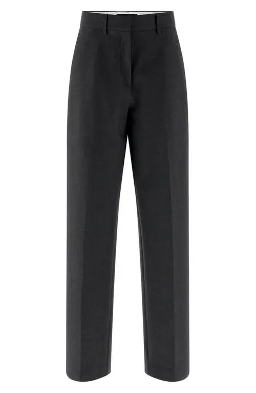 Guess Joandra Flat Front Straight Leg Trousers - Light Grey